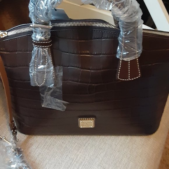 Dooney & Bourke | Bags | Vintage Croco Embossed Leather Trina Satchel ...
